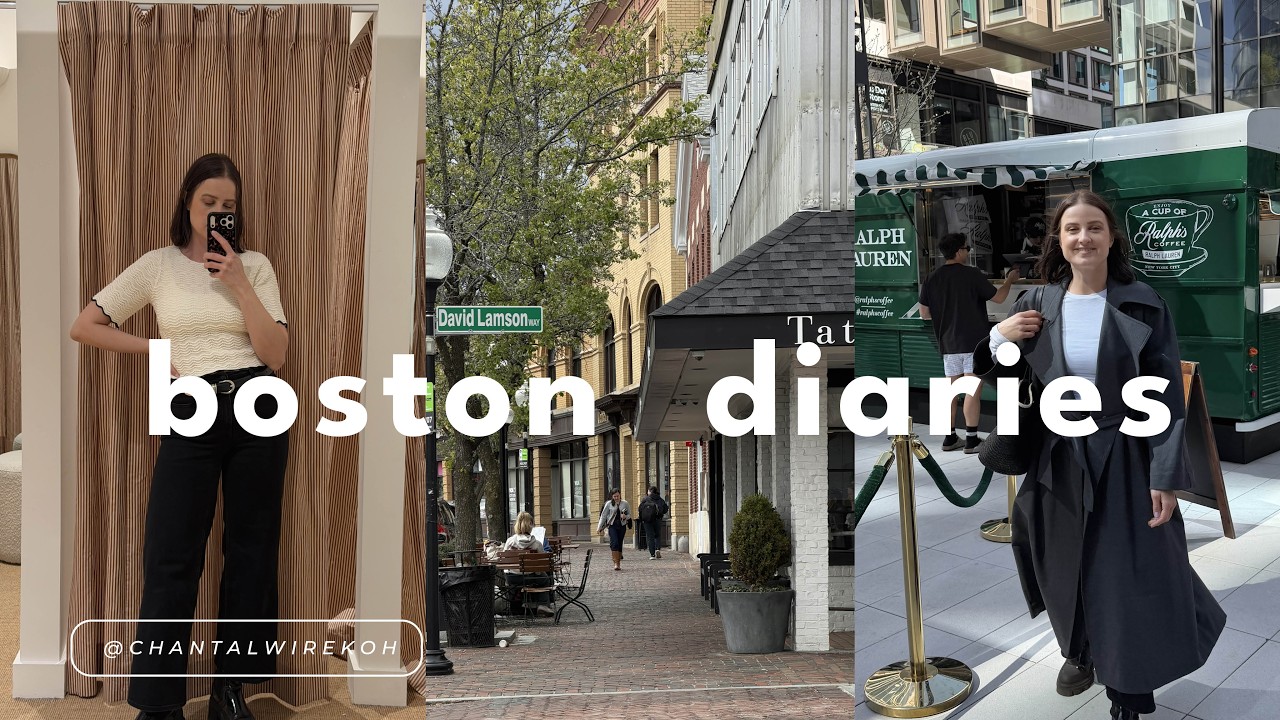 boston vlog | shopping in seaport, sezane try-on, tatte bakery & flour cafe