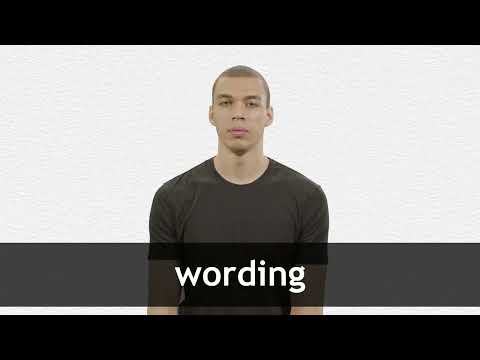 WORDING - Definition & Translations | Collins English Dictionary