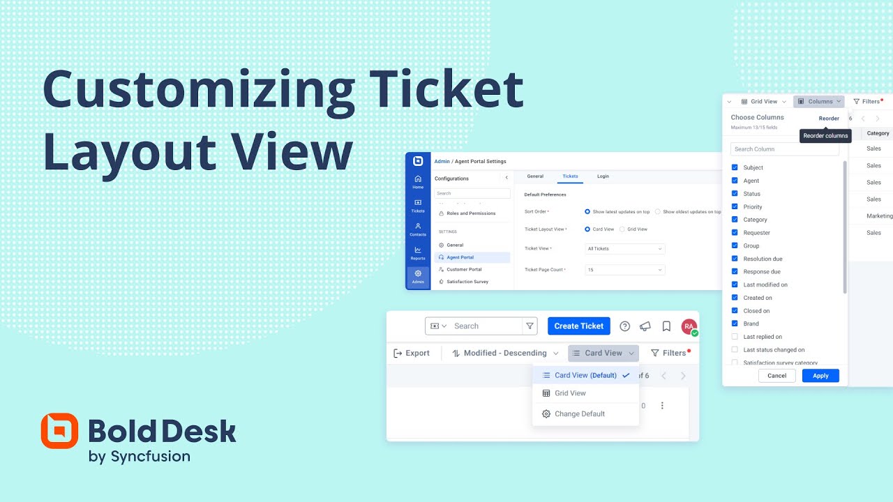 Customizing Ticket Layout View