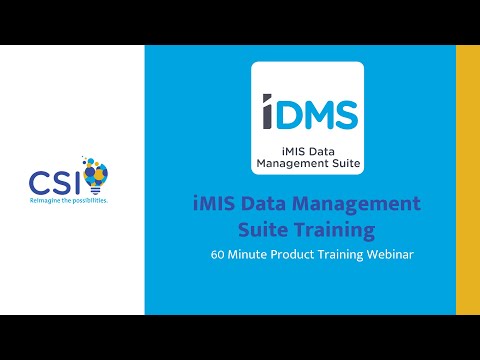 iMIS Data Management Suite | iDMS Training