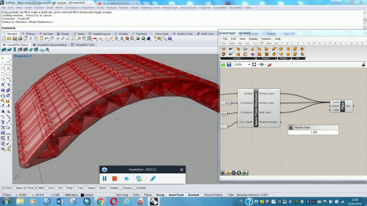 Rhino Grasshopper tutorial space frame truss system