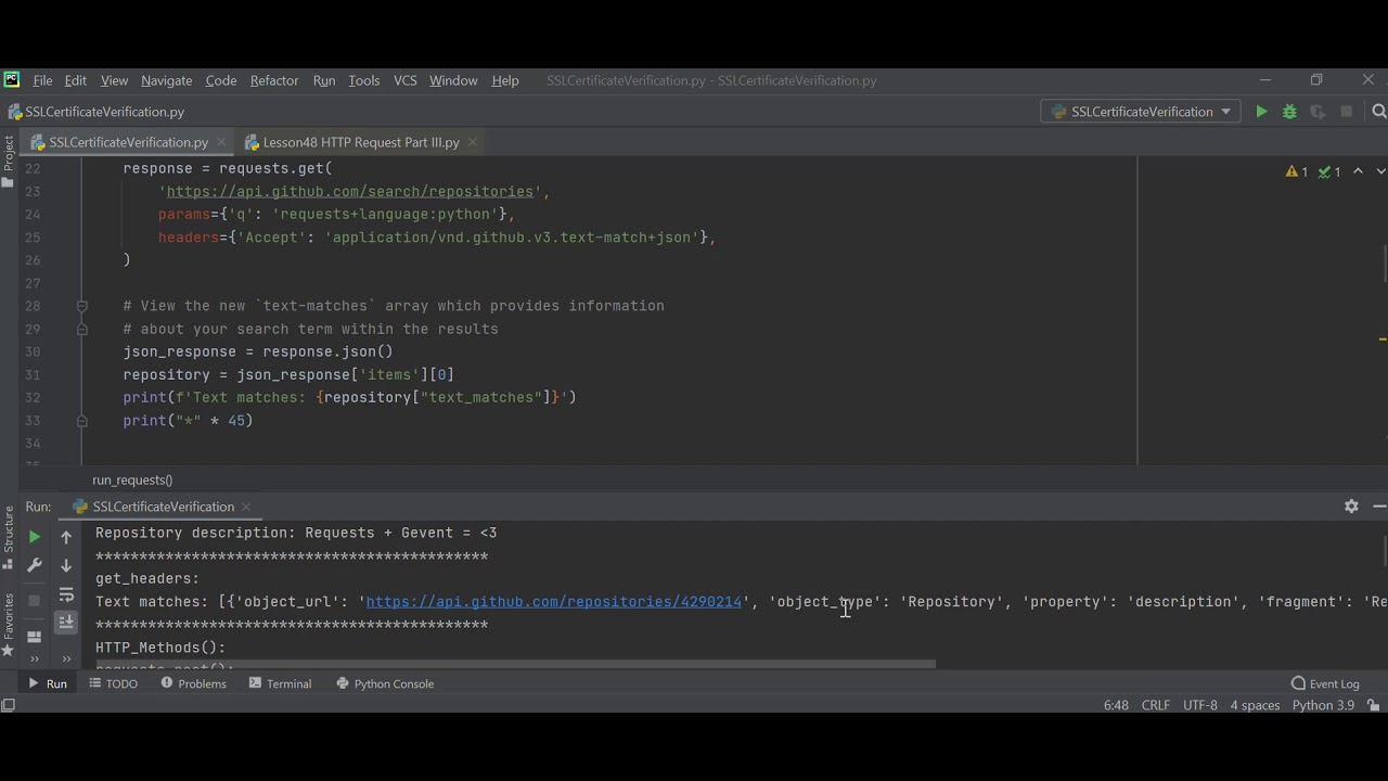 Lesson 48 HTTP Request Part 3.  Python Programming.
