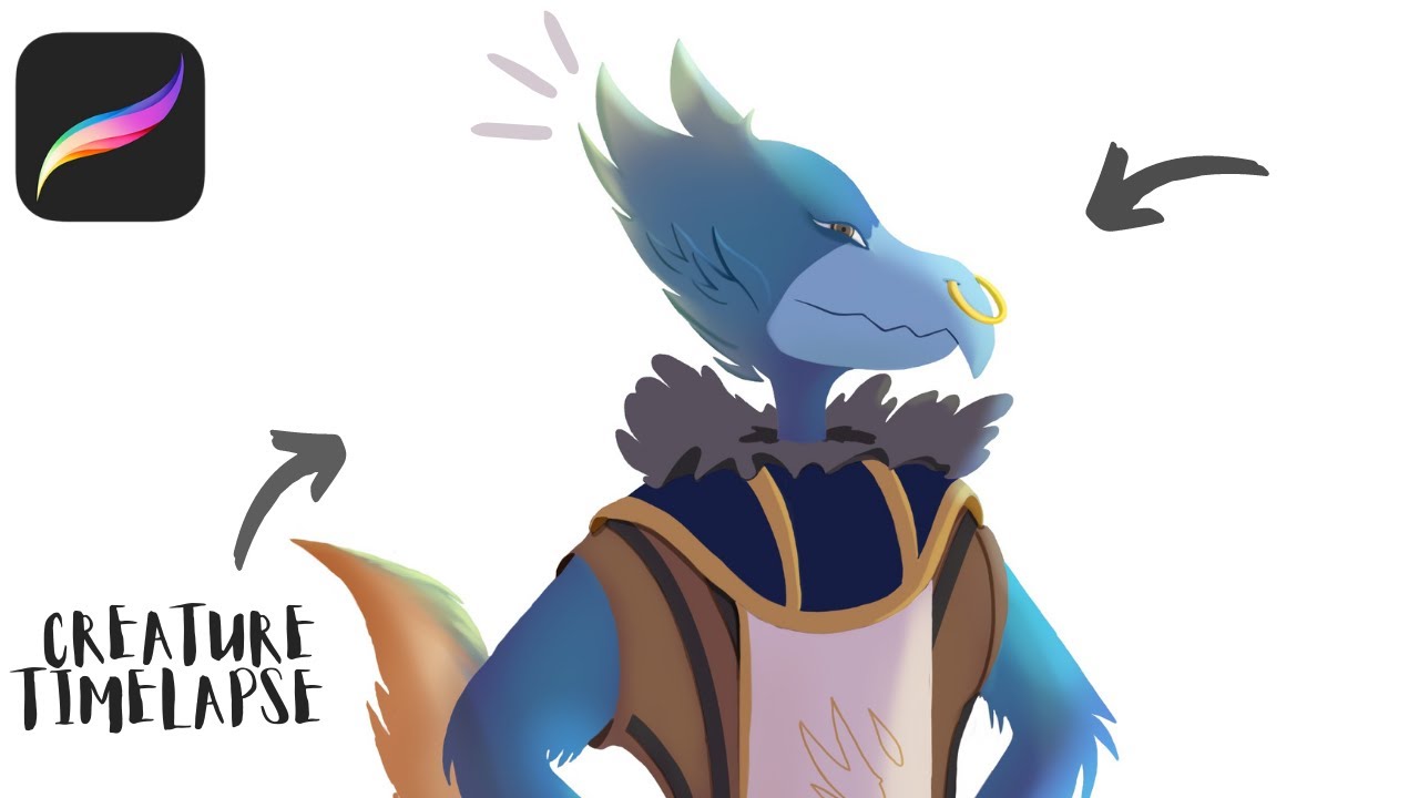 PROCREATE CHARACTER DESIGN PROCESS || CREATURE DESIGN