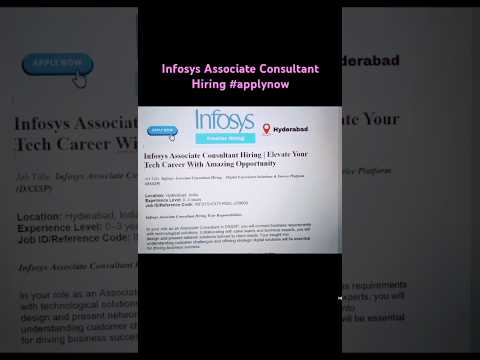 Infosys Associate Consultant Hiring | Apply Now! #job #jobsearch #freshers #shorts #trending