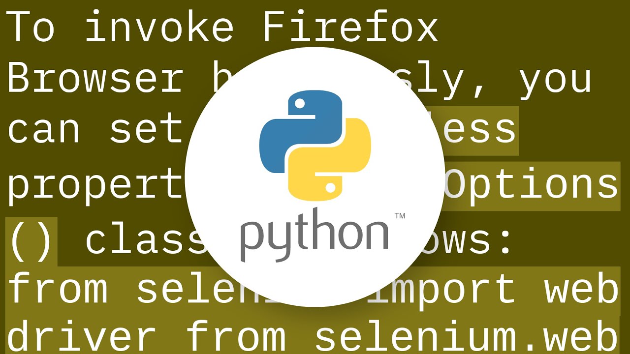 How to make Firefox headless programmatically in Selenium with Python?