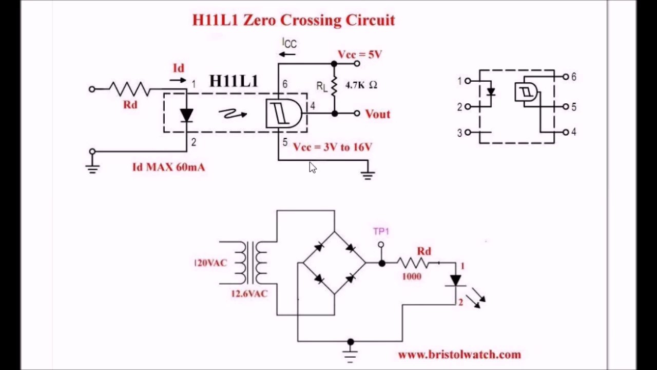 H11L1 Optocoupler based Zero-Crossing Pulse Detector