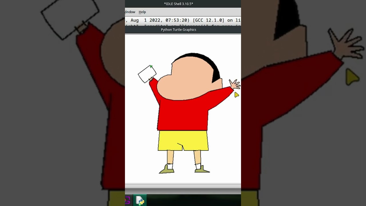 Python Turtle Drawing - #sinchan #shorts #python