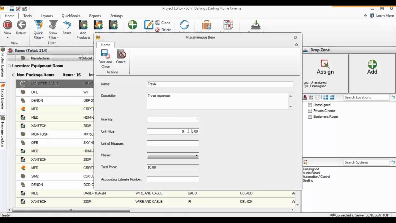 D-Tools SIX - Adding Miscellaneous Items