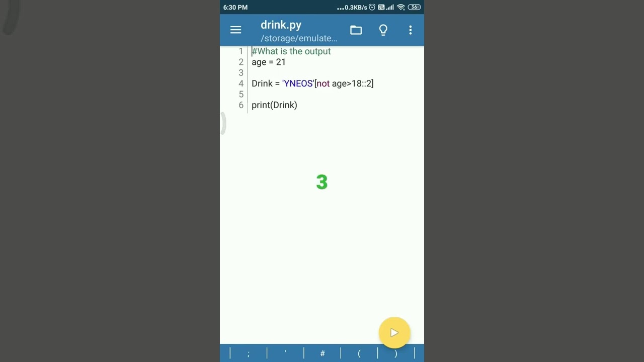 Can you drink? Guess the output #python
