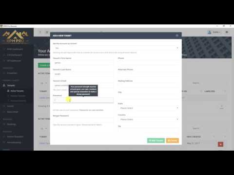 RPM PRO: HOW TO: Create a tenant