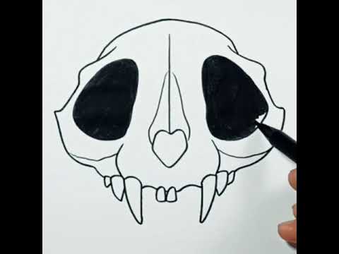 How to draw Cat Skull #shorts