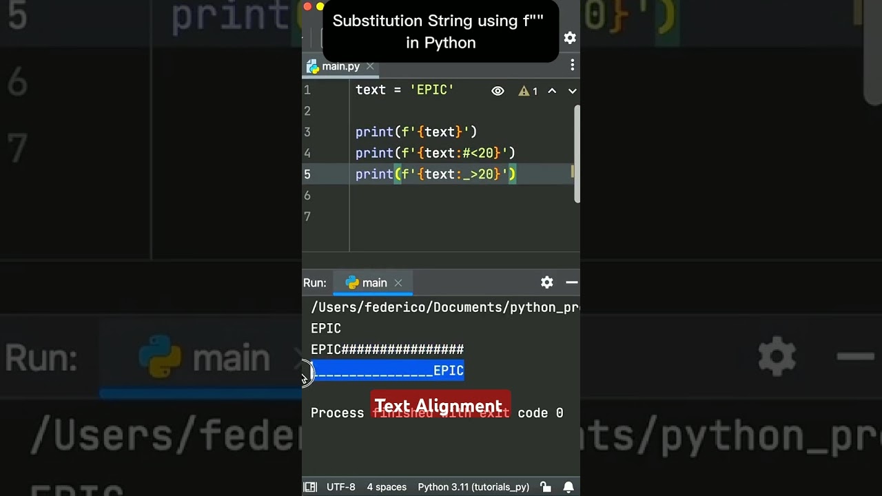 Python Mai text alignment function ka istemaal coding tutorial