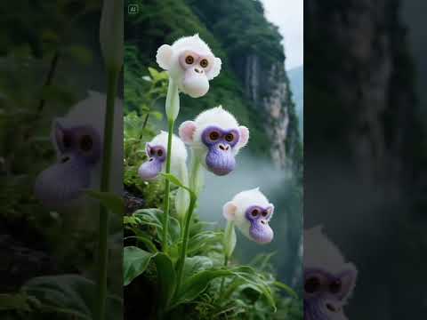 “Monkey Face Flowers? Unbelievable AI-Generated Plant Species in a Fantasy Jungle!”