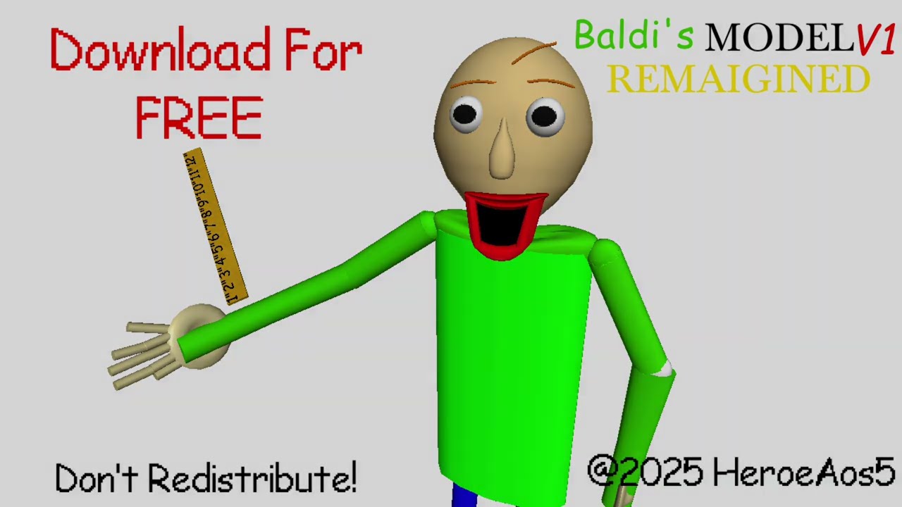 Baldi Model Remaigined V1 Download For Prisma 3d! 