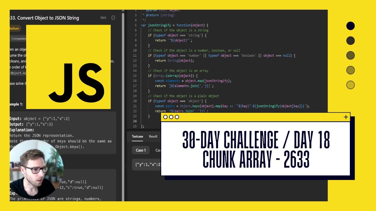 JavaScript Challenge: Convert Object to JSON String - Manual JSON.stringify 2633 - Day 18 of 30 Days
