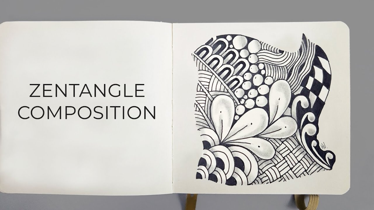 Zentangle Composition | Black & White Pattern Study for Relaxation