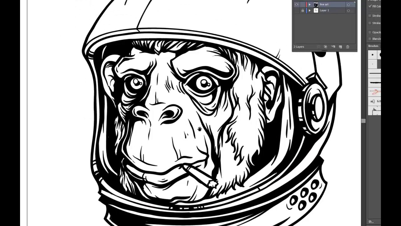 Adobe Illustrator Tutorial  How to Draw an Astrochimp