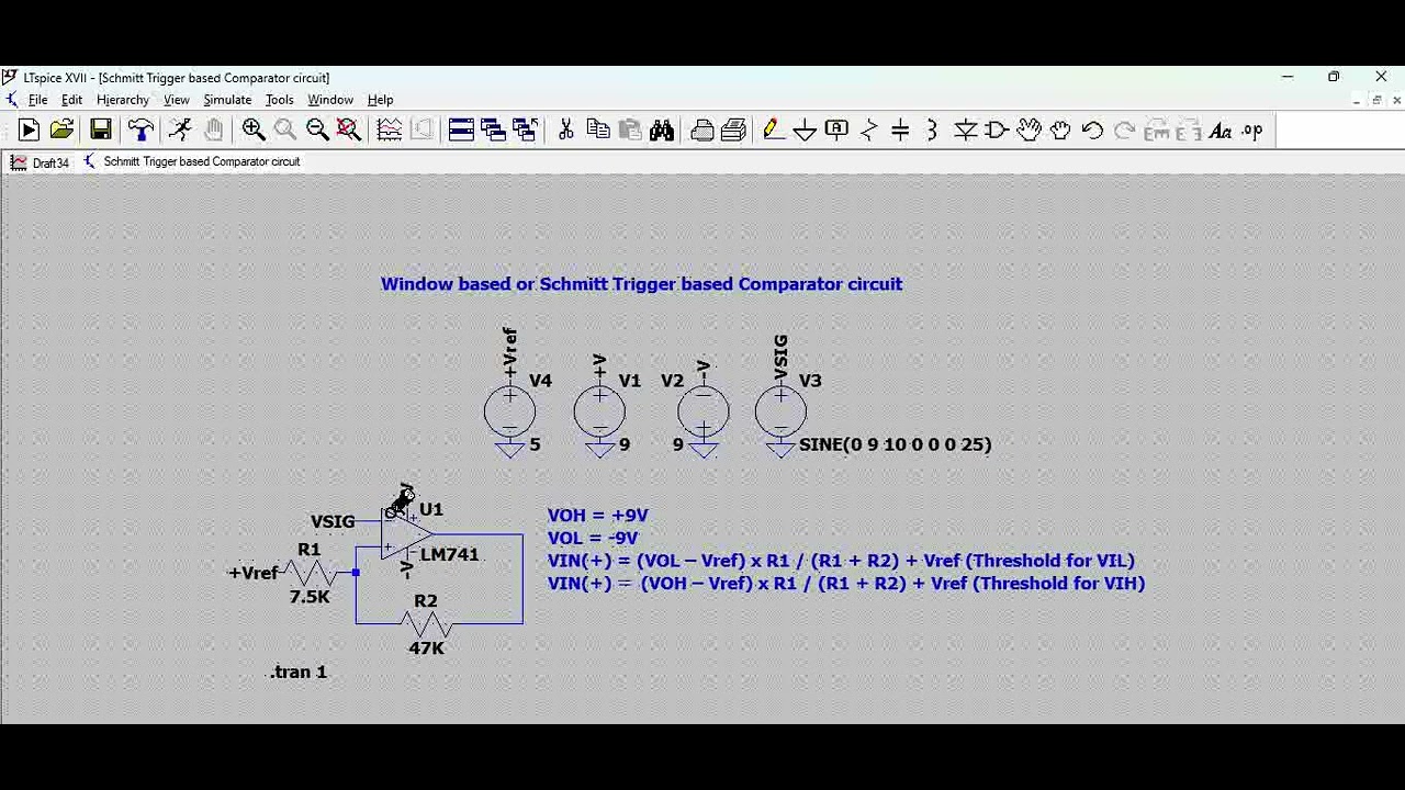 Schmitt Trigger Comparator in LTspice | Hysteresis Explained with Simulation Demo