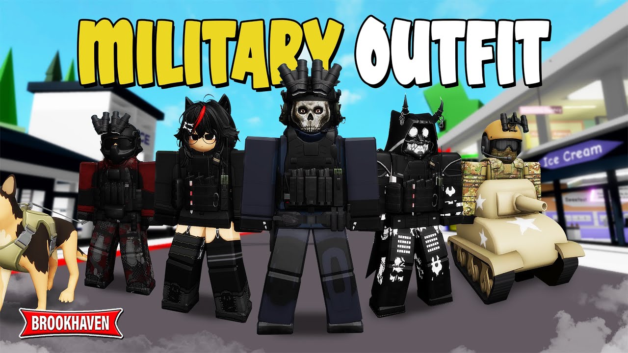 5 MILITARY Outfit Ideas In Brookhaven ID/CODES - Roblox Part 3