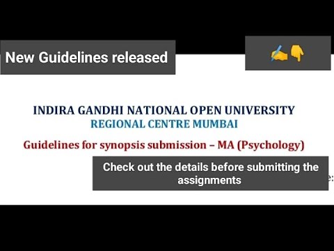 IGNOU Guidelines for submission assignments - MA ( Psychology) 2023 #ignou #ignouassignment #mapc