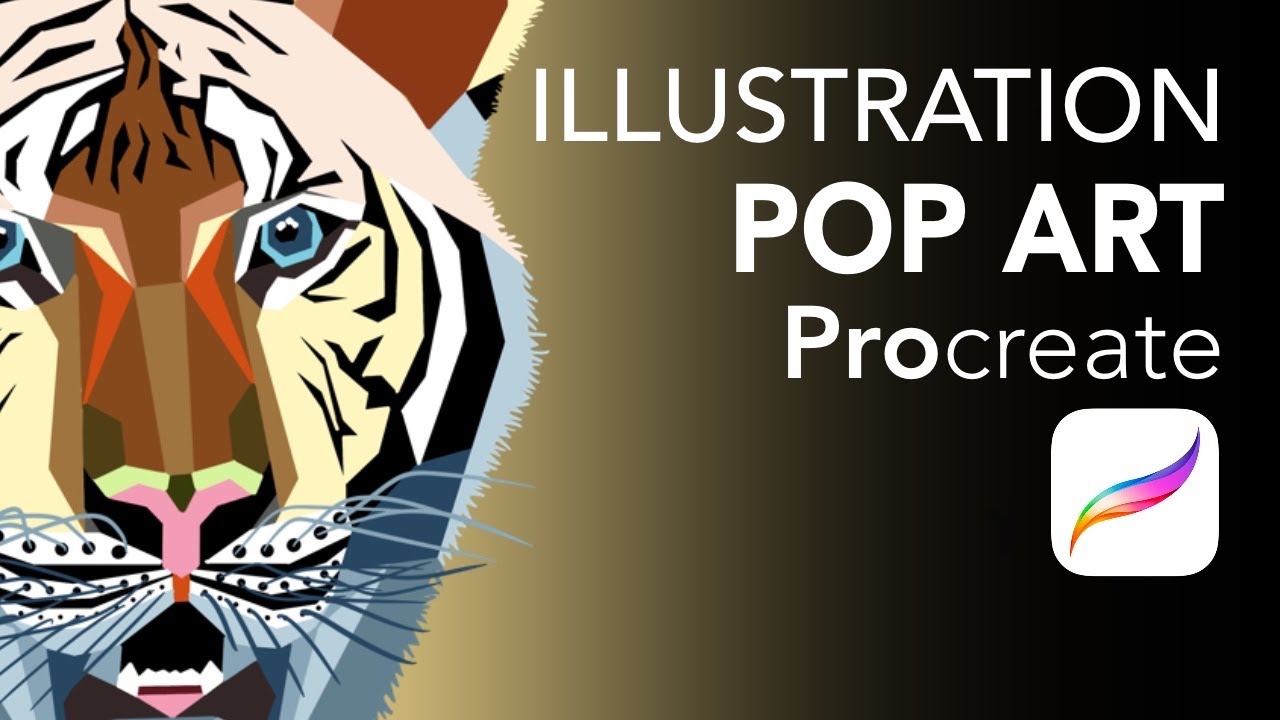 Digital Pop Art Tiger Face 🐯 WPAP Illustration in Procreate on iPad Pro 🎲