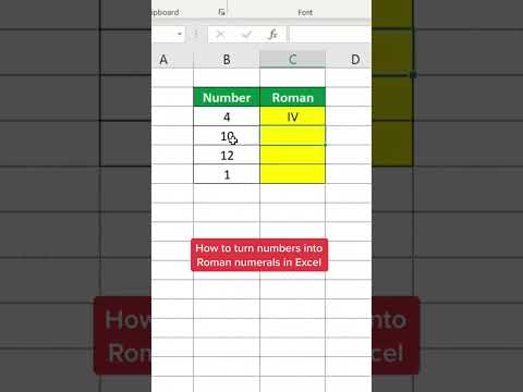 How to Turn Numbers to Roman Numerals in Excel! #excel