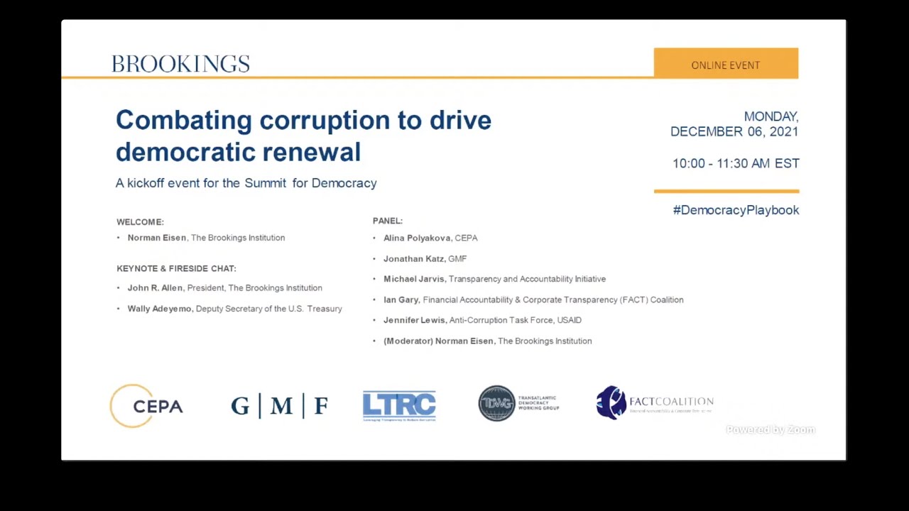 Combating corruption to drive democratic renewal