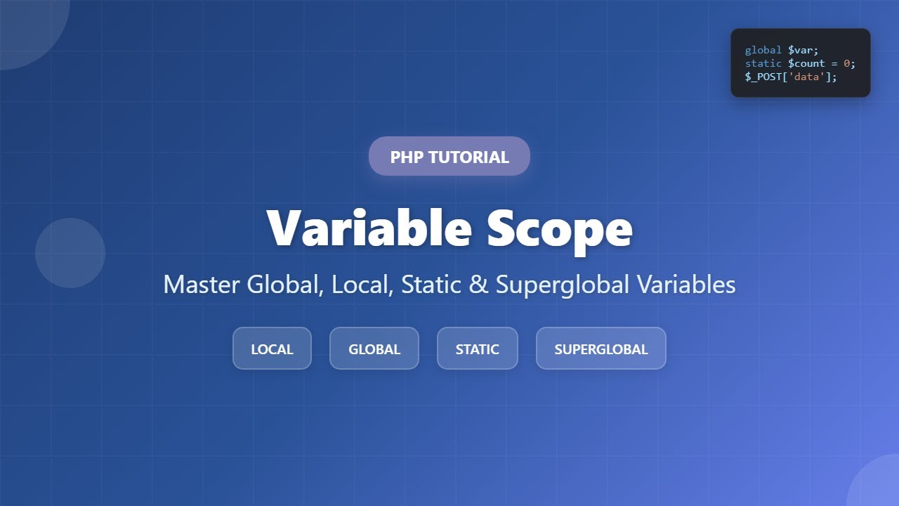 PHP Variable Scope: Local, Global, Static & Superglobals Explained!