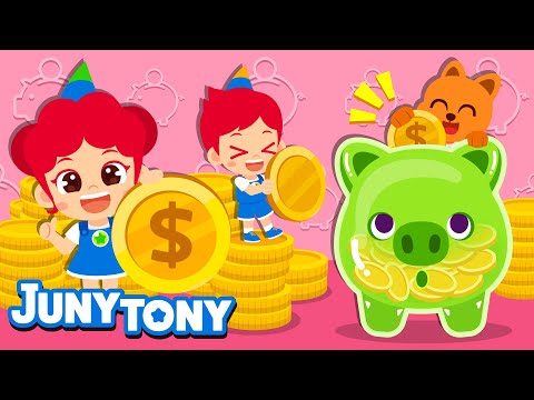 🐷Piggy Bank Song | 💰Save Money Everyday! | Saving Coins | Good Habit Songs for Kids | JunyTony