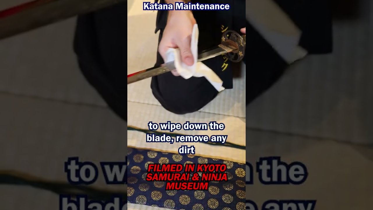 DON'T TRY THIS AT HOME Katana Maintenance from Kyoto Sword Shop at Samurai & Ninja Museum #shorts