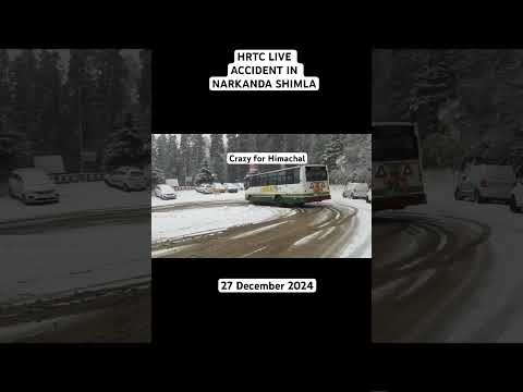 Hrtc bus skid on snow in shimla | shimla snowfall today | #shimla #shimlasnowfalltoday