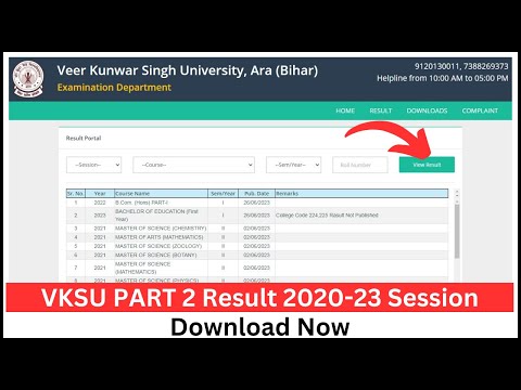 Vksu Part 2 Result 2020-23 Vksu Part 2 BA BSc BCom Result 2020-23 Vksu Part 2 Result 2023 कैसे देखे