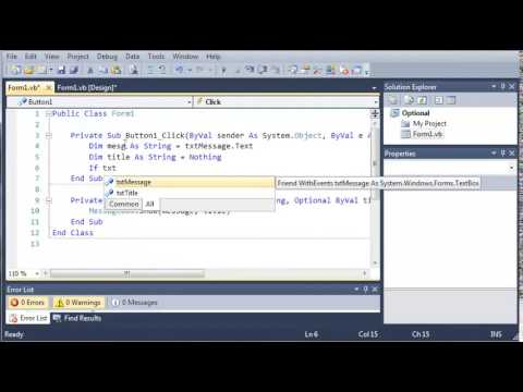 Visual Basic Tutorial 46 Optional ByVal