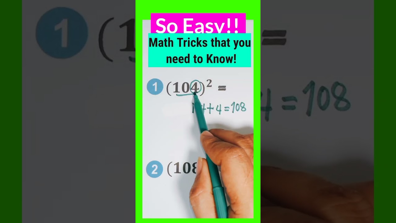 PART 249: MATH TRICKS TUTORIALS