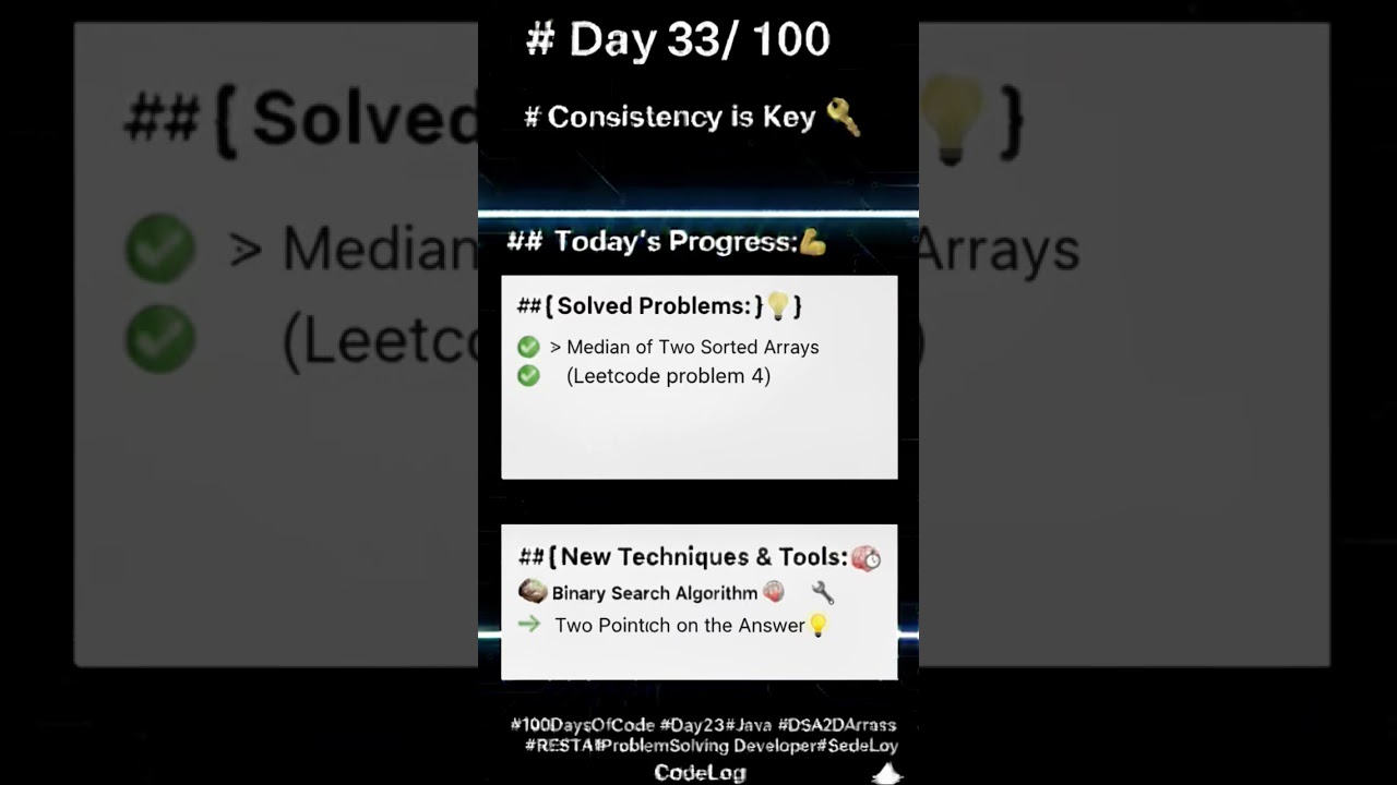 DAY 33/100 DAYS CODING CHALLENGE #100daysofcode #problemsolving #dsa #consistency