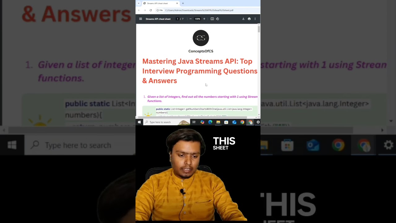 Stream API Cheat - sheet | Top Programming Interview Questions