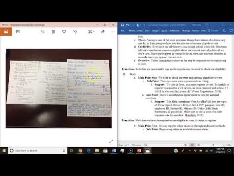 Demonstration Speech Outline, Ref, Notecards, PowerPoint VoiceOver