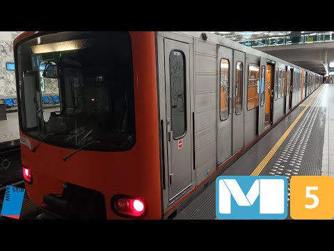 (Metro Stib) Trajet complet ligne 5 Erasme à Herrmann-Debroux Mx U5 (M3+M2) n°217-218+177-178.