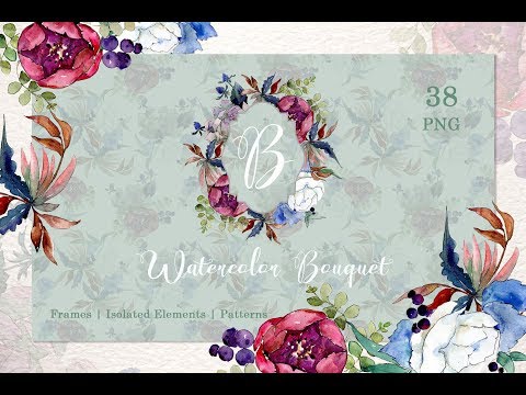 Bouquet flower biography watercolor png