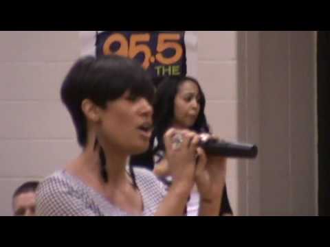 Crystal Renee' singing National Anthem  @ The 6th Annual Celebrity Wheelchair Basketball Jam