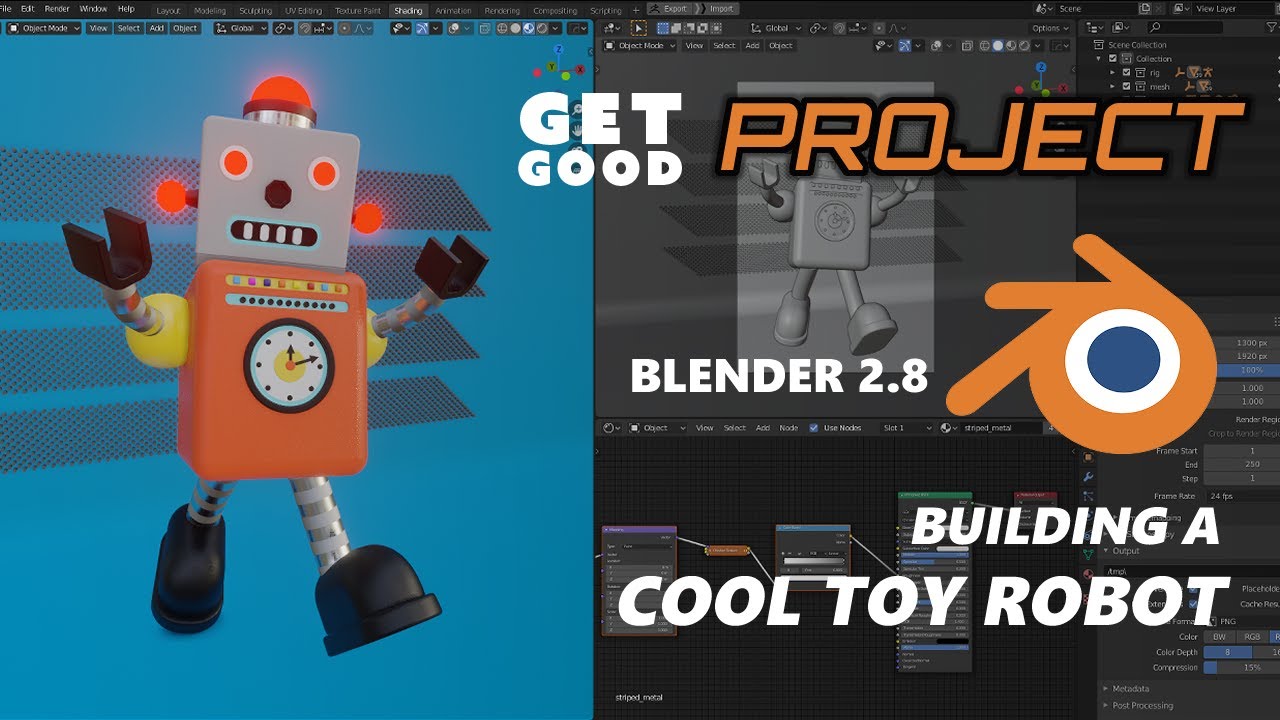 Cool Toy Robot 01: Blender 2.8 Modeling Session