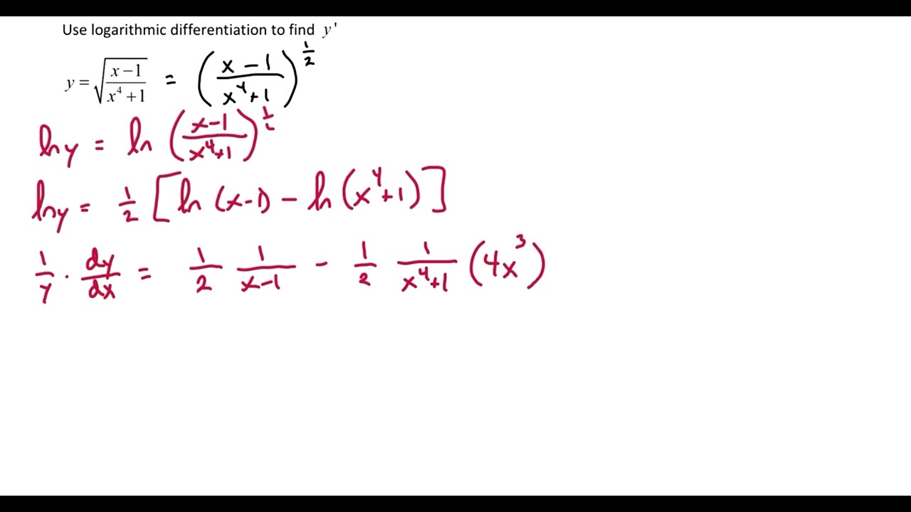 Logarithmic Differentiation Example #2