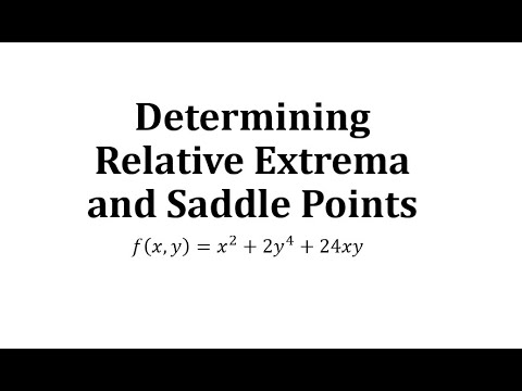 Find Relative Extrema and Saddle Point of a Function of Two Variables