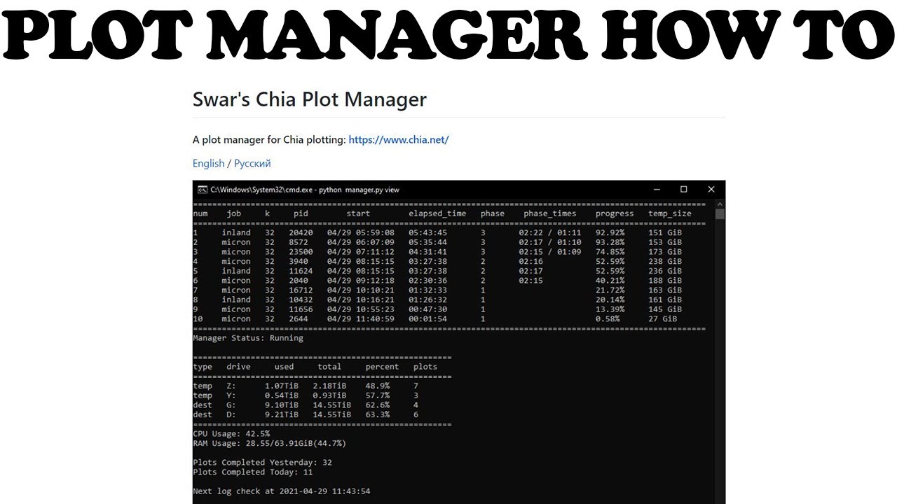 Chia plot manager how to