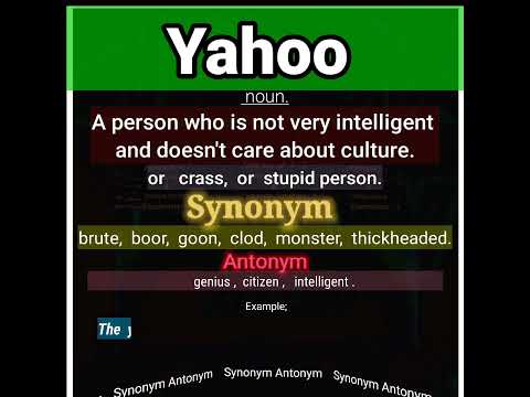 what is yahoo | meaning of yahoo #yahoo #what_is_yahoo #meaning_of_yahoo @SynonymAntonym