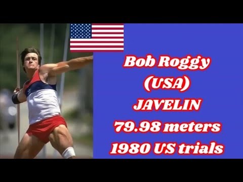 Bob Roggy 79.98 meters US trials 1980-06-29 at Eugene.(pb: 95.80 meters 1982).