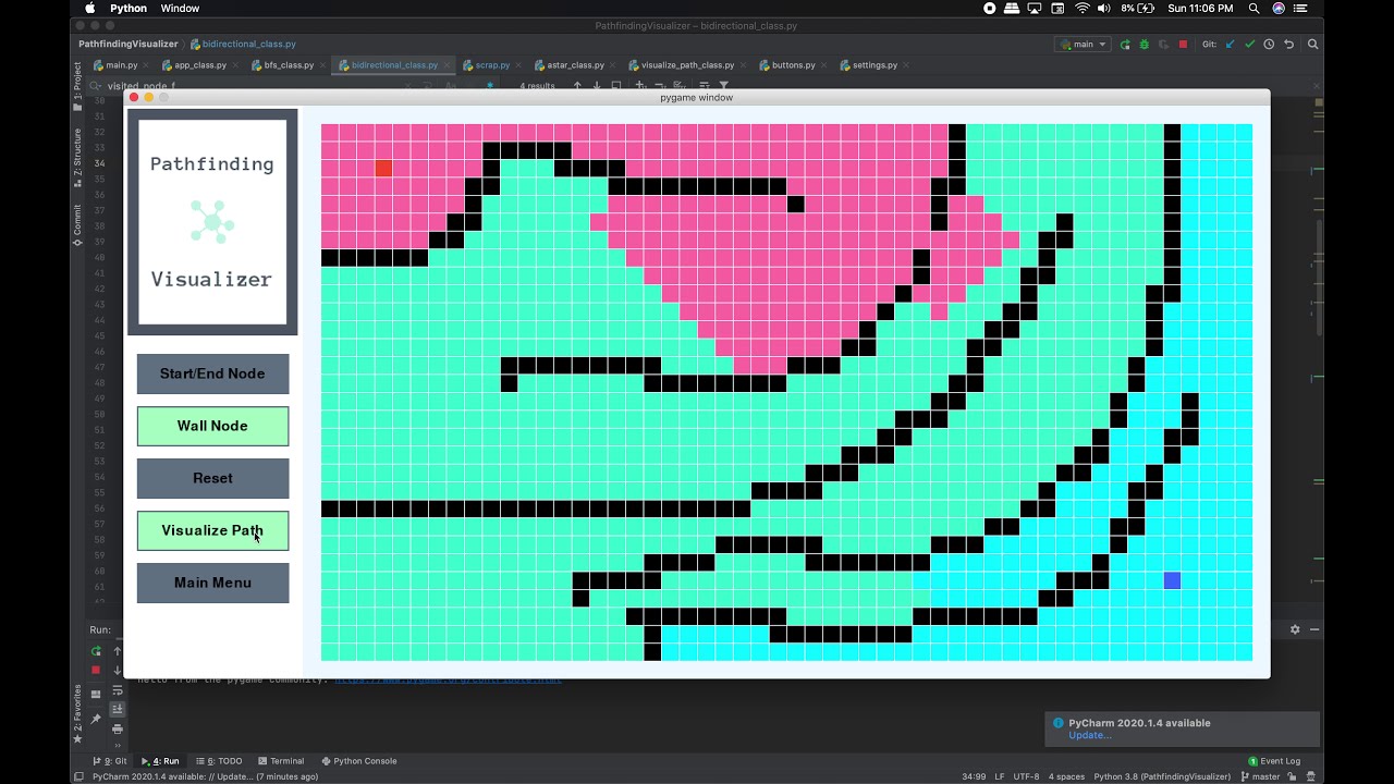 Python Pathfinding Visualizer - Update 5.0 - Seung Jae Yang