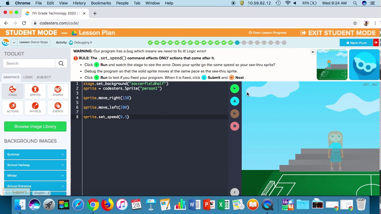 Codesters 2.1 Dance Steps