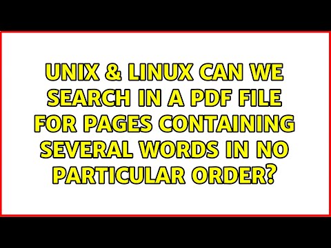 Can we search in a pdf file for pages containing several words in no particular order?
