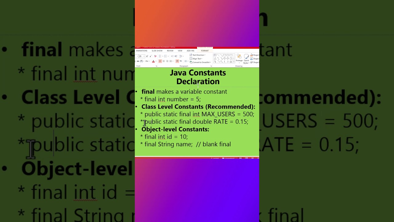 Java Constants Declaration | Core Java Bangla Tutorial #shorts #java #viral